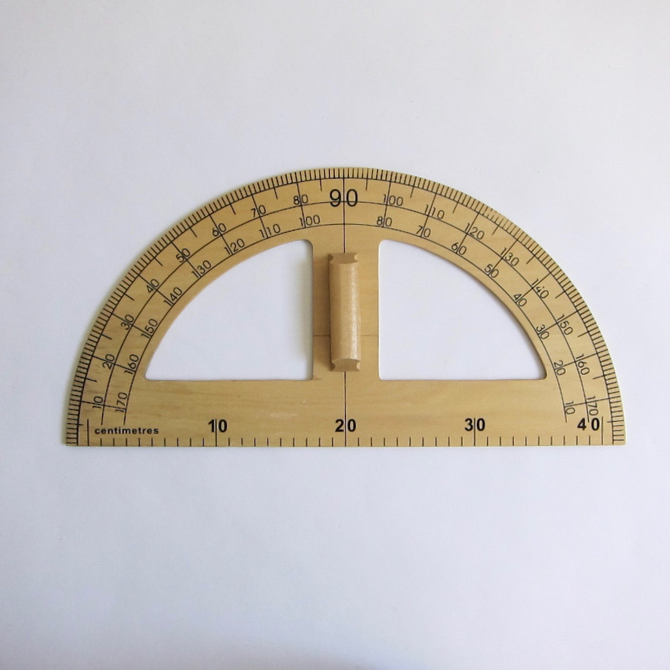 Large wooden protractor – The Prop Bank